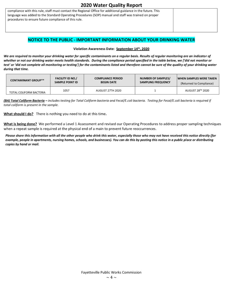 2020 Water Quality Report | FAYPWC.COM : FAYPWC.COM