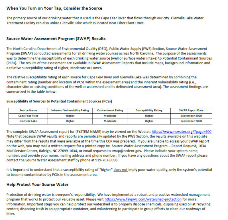 2021 Water Quality Report | FAYPWC.COM : FAYPWC.COM